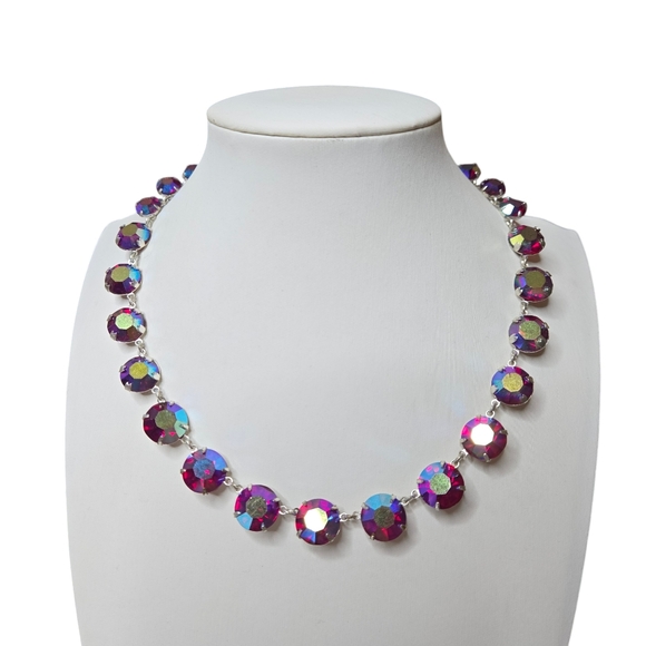 Jewelry | Red Riviere Crystal Choker Necklace Aurora Borealis Ab Art ...